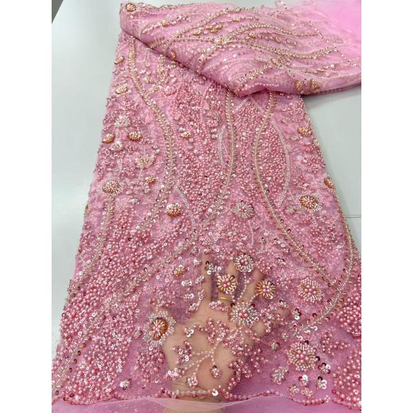 ・PREMIUM MATERIAL: 5 yards of high-quality African net lace fabric with beautiful sequin embellishments, perfect for cre...