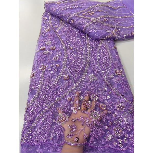 ・PREMIUM MATERIAL: 5 yards of high-quality African net lace fabric with beautiful sequin embellishments, perfect for cre...
