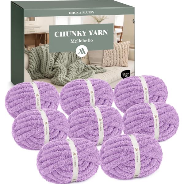 ・Ultra-Thick and Fluffy Texture: Crafted from high-quality materials, this super bulky chenille yarn offers an exquisite...