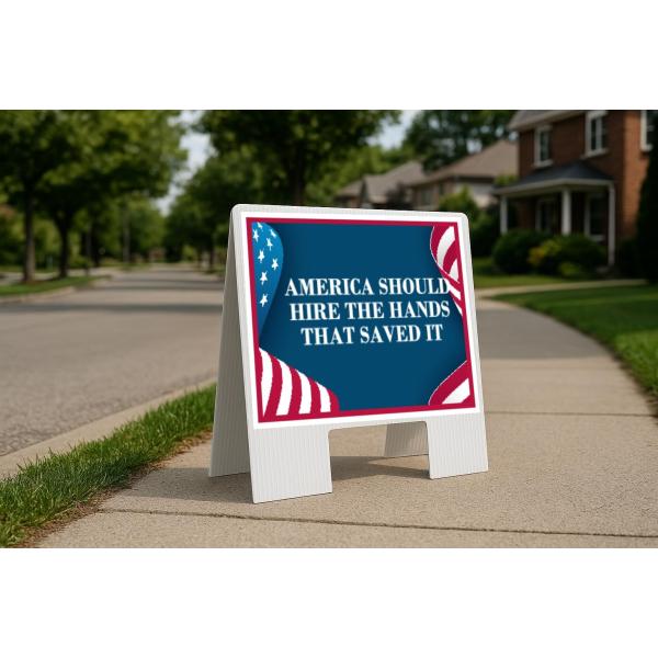 ・Durable Folding A-Frame Sign - Made from industrial-grade coroplast (corrugated plastic) that is lightweight, waterproo...