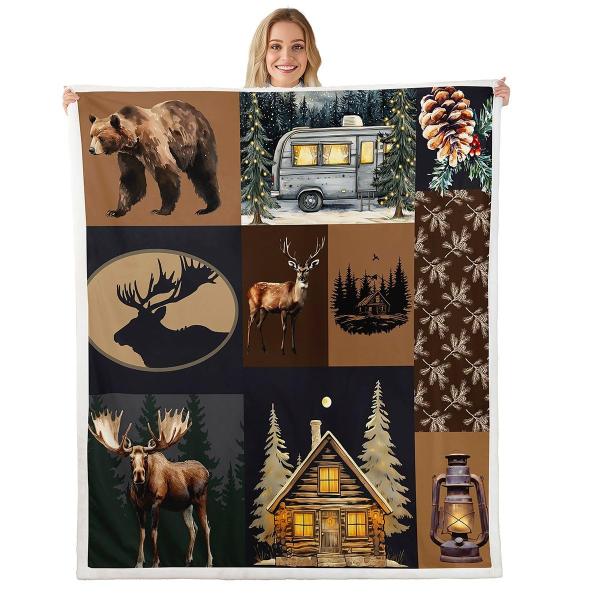 ・Exquisite Design : This vivid printed sherpa blanket Queen Size 90x90 inches.・Lightweight Blanket : This flannel blanke...