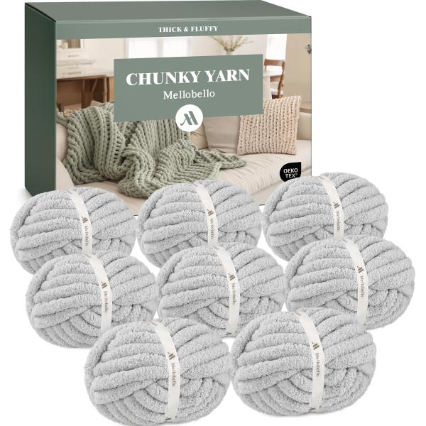 ・Ultra-Thick and Fluffy Texture: Crafted from high-quality materials, this super bulky chenille yarn offers an exquisite...