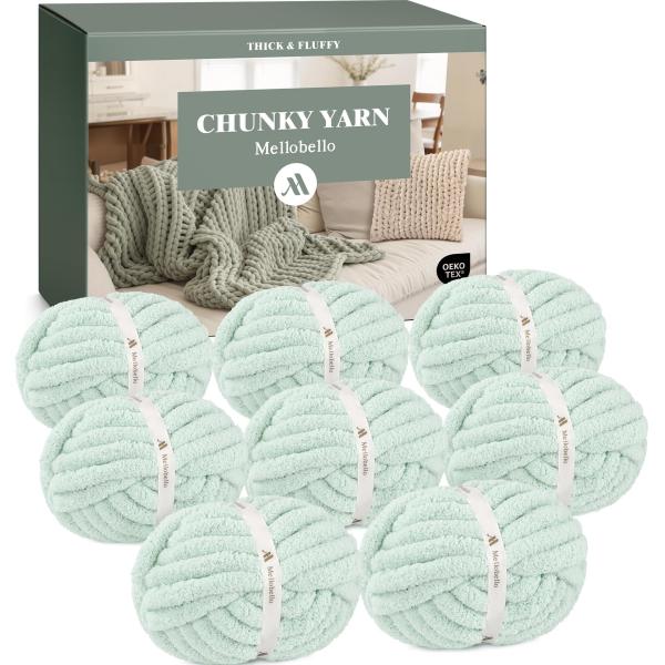 ・Ultra-Thick and Fluffy Texture: Crafted from high-quality materials, this super bulky chenille yarn offers an exquisite...
