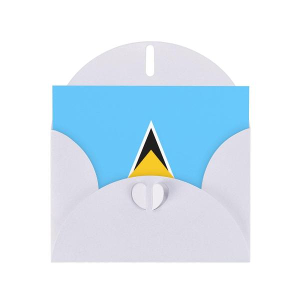 ・Crafted from high-end pearlescent paper, this White YYHWHJDE Flag of Saint Lucia Pattern greeting card exudes elegance ...