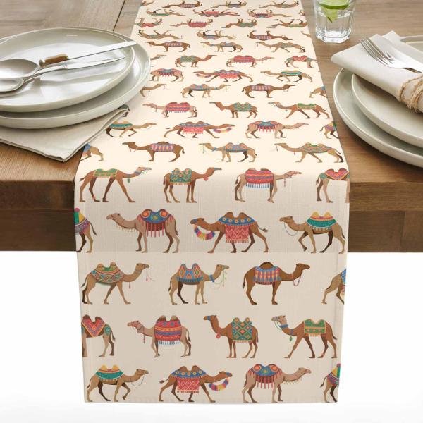 ・【Premium Material】 This Christmas Truck table runner is made of polyester which is soft and skin-friend. Natural and st...