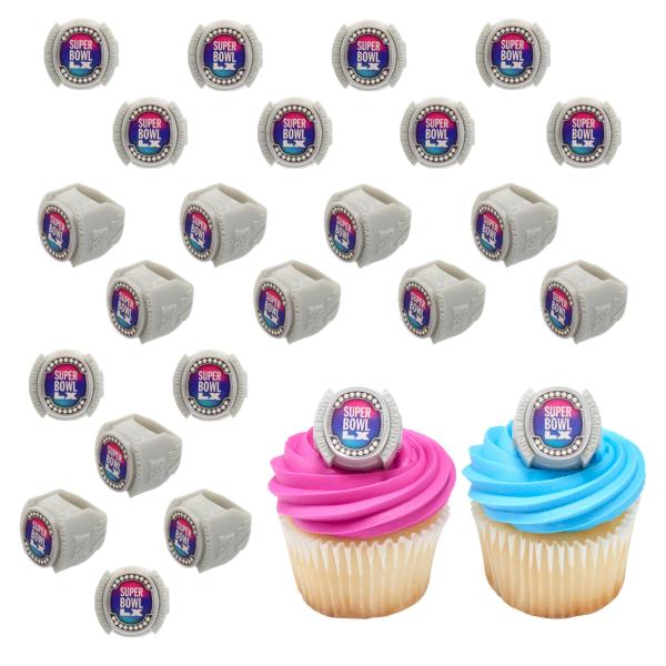 ・DecoPac NFL Super Bowl LX Cupcake Rings - 24 Officially Licensed Cupcake Rings featuring the iconic NFL Super Bowl LX d...