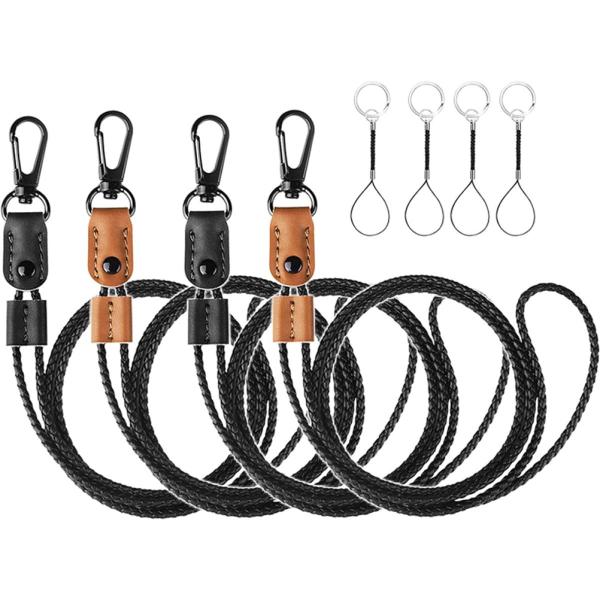 ・Lanyard-shaped rope:leather keychain selected materials, smooth surface, comfortable to use it is very simple and conve...