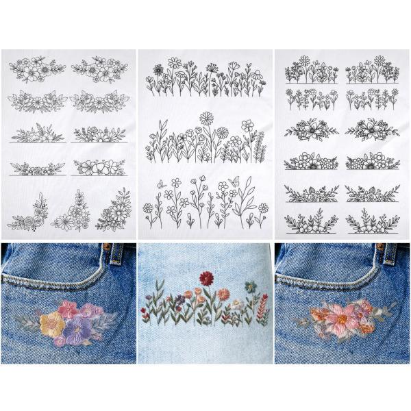 ・【Embroidery Patterns】: Our 26-piece set of embroidery patterns offers a delightful array of floral designs, perfect for...
