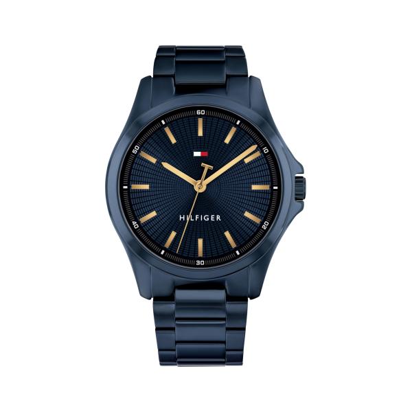 ・Discover the ultimate elevated essential for the modern man. This Tommy Hilfiger 43mm watch features a textured sunray ...