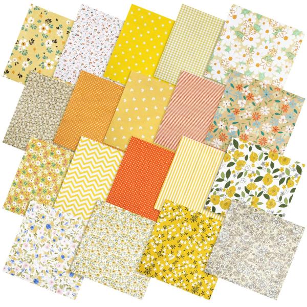 ・Yellow Floral Theme: our sewing fabric is printed with 20 different spring patterns, such as daisy, polka dot, stripes,...