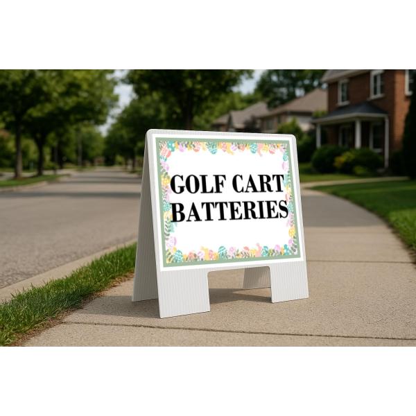 ・Durable Folding A-Frame Sign - Made from industrial-grade coroplast (corrugated plastic) that is lightweight, waterproo...