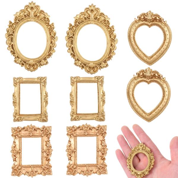 ・Mini Size: You will receive 8 mini gold picture frames, with 4 styles, 2 of each, enough to meet your decorating needs;...