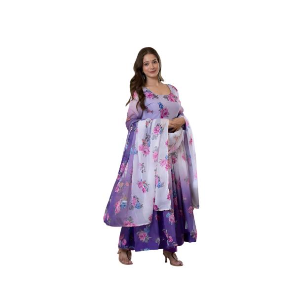 ・STYLE :PURE SOFT ORGANJA SILK FABRIC FULLY FLAIR KALI PATTERN AND CANVAS PATTA WITH DUPPTA SET ,PENT. Just select your ...