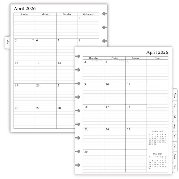 ・The Happy Plannerクラシックサイズノート用の9枚組パンチマンスリーインサート。・21か月 - 2026年4月~2027年12月まで・To-Doページとレビューページで月に2ページ。・コーティングされた月間タブ、主要な祝日マ...