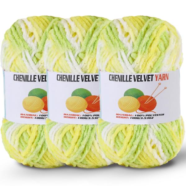 ・Super Fluffy and Soft:The chunky chenille yarn is buttery soft, no shedding or fraying! It remains fluffy and soft afte...