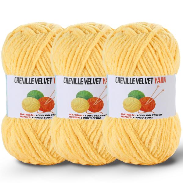 ・Super Fluffy and Soft:The chunky chenille yarn is buttery soft, no shedding or fraying! It remains fluffy and soft afte...