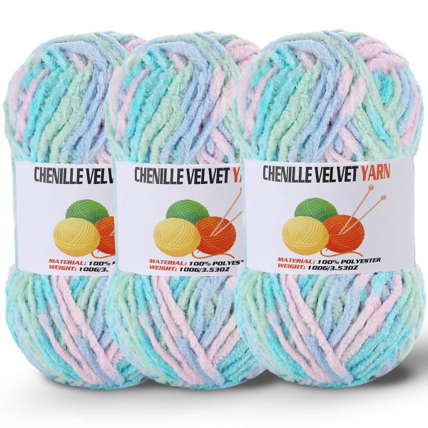 ・Super Fluffy and Soft:The chunky chenille yarn is buttery soft, no shedding or fraying! It remains fluffy and soft afte...