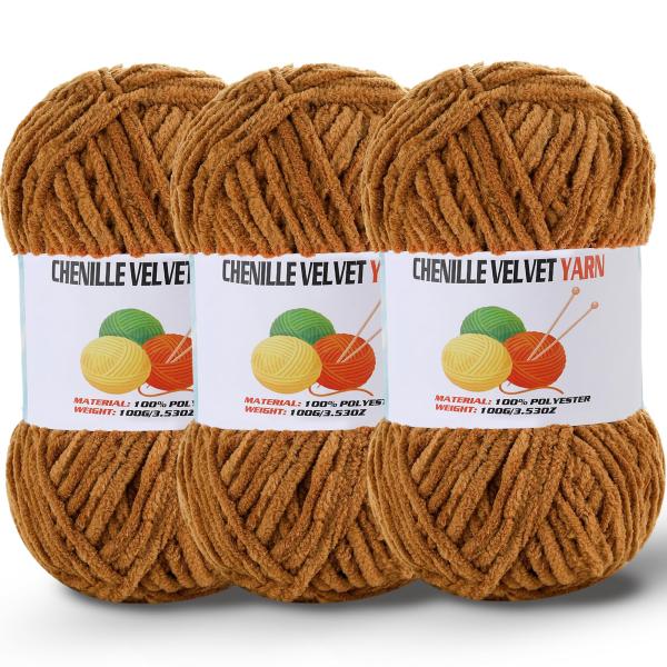 ・Super Fluffy and Soft:The chunky chenille yarn is buttery soft, no shedding or fraying! It remains fluffy and soft afte...