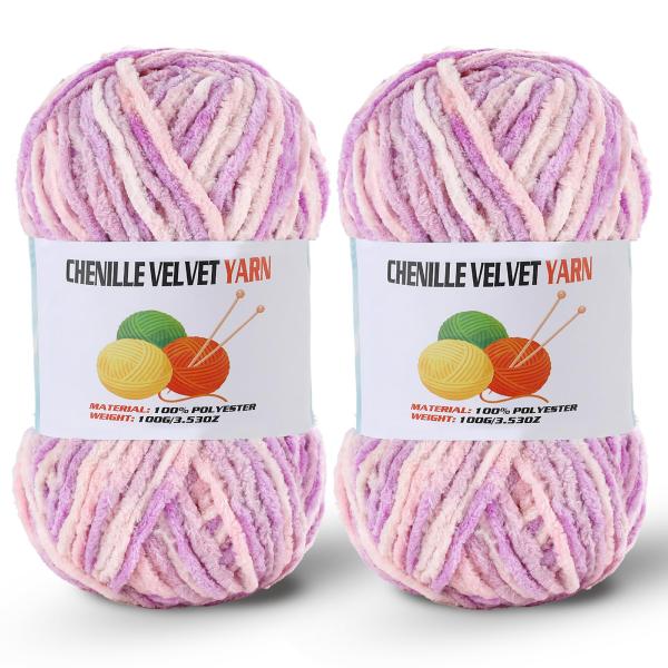 ・Super Fluffy and Soft:The chunky chenille yarn is buttery soft, no shedding or fraying! It remains fluffy and soft afte...