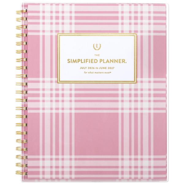 ・Keep the Oversized Plaid cover or insert your own design into the clear front sleeve. This weekly monthly planner cover...