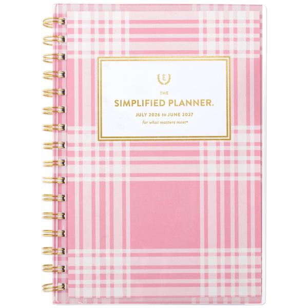 ・Keep the Oversized Plaid cover or insert your own design into the clear front sleeve. This weekly monthly planner cover...