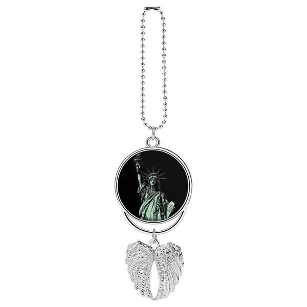 ・Premium Alloy Material ＆ Secure Fit: Crafted from sturdy, high-quality alloy, this Statue of Liberty Pattern car charm ...