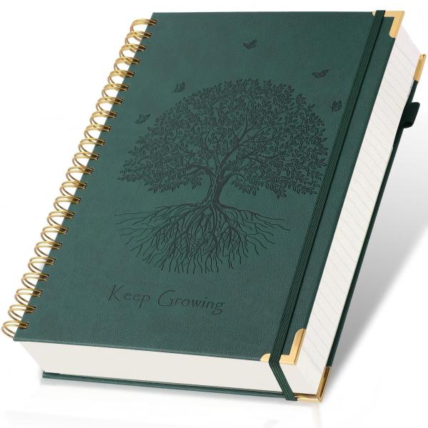 ・Durable and Elegant Leather Hardcover Exudes Sophistication: Our hardcover journal features a premium vegan leather, re...