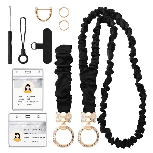 ・Package Includes-You will receive 1 retractable scrunchie lanyard, 1 strechy scunchie keychain wristlet, 2 waterproof I...