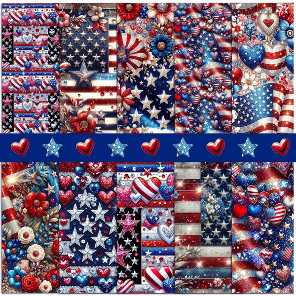 ・4Th of July Theme: the sewing fabric comes in mainly red, white, blue colors and is printed with 20 different patriotic...