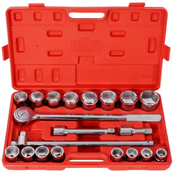 ・Covers Common Large SAE Bolts: This Large Drive Socket Kit includes 16 SAE hex sockets (7/8" to 2"), a ratchet wrench, ...