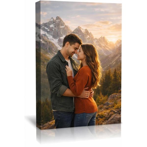 ・TURN YOUR PORTRAIT PHOTO INTO CUSTOM CANVAS ART: Upload any portrait-individual, couple, family, baby, or pet-to transf...