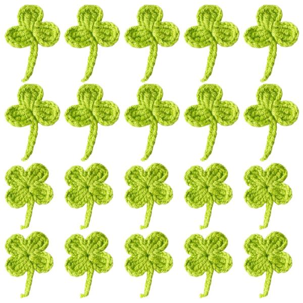 ・【十分な数量】2つのスタイルのニットかぎ針編みのクローバーパターンデコレーション20ピースをお届けします:四つ葉の草10ピースとシャムロックスタイル10ピース;毎日と休日の装飾ニーズに十分な量。・【長期使用】当社のかぎ針編みシャムロックは...