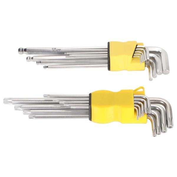 ・ERGONOMIC DESIGN: This long arm hex wrench set features a standard 90° right angle folding process with ergonomic desig...