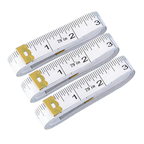 ・両面測定テープ3本パック、79インチ/200cm(長さ)、0.63インチ/16mm(幅)。高品質、絶妙、完璧、ポータブル、耐久性のあるテープメジャー。・読みやすく正確な測定。 この巻尺には、インチとセンチメートルの両方で正確で大きくてクリ...