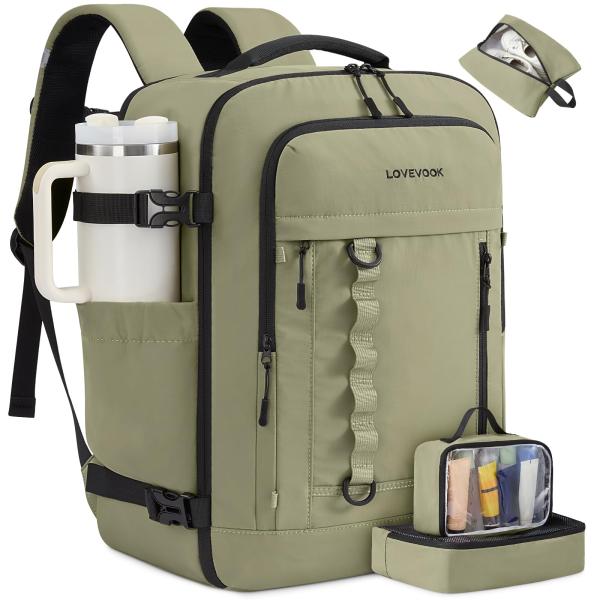 ・【Airline-approved ＆ TSA-friendly】This carry-on backpack measures 18x 14 x 8 inches - built to fit right under the seat ...