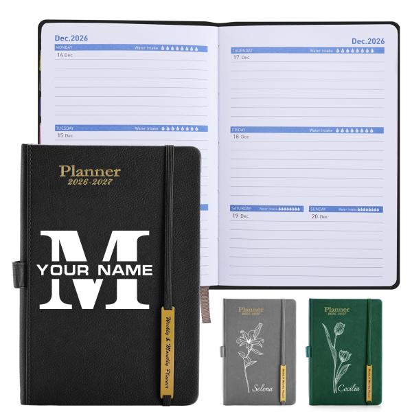 ・【Daily Weekly Monthly Planner Calendar】This personalized planner calendar covers 18 months, from Jan 2026 to June 2027....