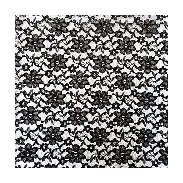 ・French Floral Raschel Lace Fabric - Intricate floral lace design with a classic woven structure suitable for formal and...