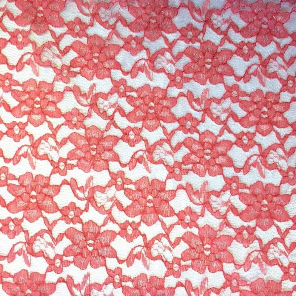 ・French Floral Raschel Lace Fabric - Intricate floral lace design with a classic woven structure suitable for formal and...