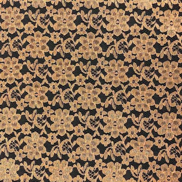 ・French Floral Raschel Lace Fabric - Intricate floral lace design with a classic woven structure suitable for formal and...