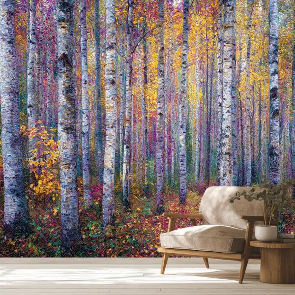 ・Birch Tree Wall Mural: Our wall paper is printed using advanced equipment to present you with true colors and exquisite...