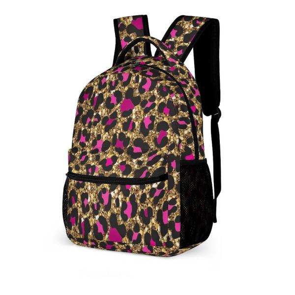 ・Premium Fabric: Crafted with 100% polyester twill fabric, Luxury Gold Leopard Print backpack ideal for commuting or out...