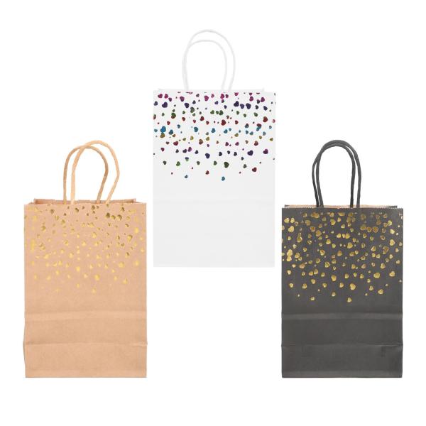 ・Gold stamping patter tote bag:made of paper material, durable and safe for food packing and other items storing,Paper T...
