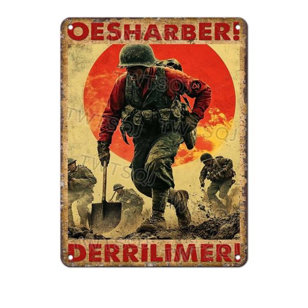 ・Sturdy and weather Soldier Sign resistant material: Metal Soldier Sign Size 30x40 cm (12x16 inches), high-quality metal...