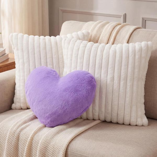 ・Luxurious Comfort and Style: experience the unparalleled softness of our set, which includes 2 faux rabbit fur beige pi...