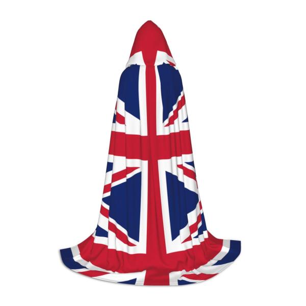 ・Product material: Our British flag printed youth Medium hooded cape is made of polyester fabric, with full width printi...