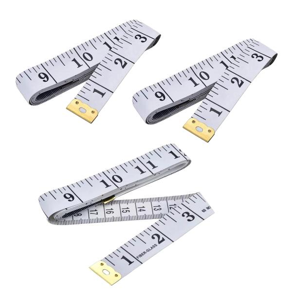 ・【正確なデュアルスケール、長さ60インチ】 - 各テープのサイズは60インチ(150cm)で、片側に明確なインチのマーキング、反対側にセンチメートルのマーキングがあります。 明るい白の背景に大きなコントラストのブラックプリント。目を細めた...