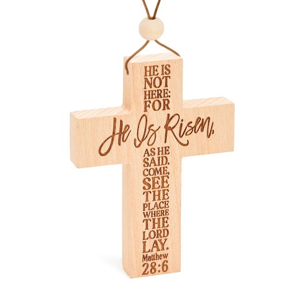 ・?? Meaningful Christian Scripture Cross Features the powerful Bible verse "He Is Not Here, For He Is Risen" - Matthew 2...