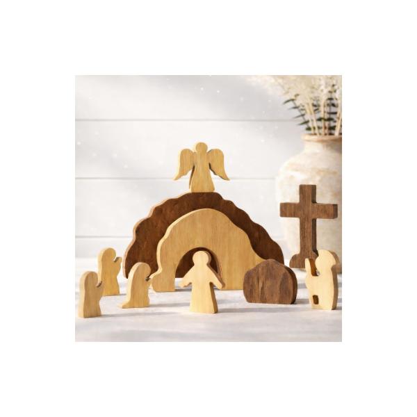 ・? Meaningful Resurrection Display: Beautiful Empty Tomb Easter Scene symbolizing the resurrection of Jesus, featuring w...