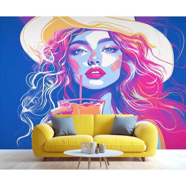 ・Mural Size: The overall size of the mural is 78.7"W x 55.1"H. This mural wallpaper is cut into 4 pieces for easy instal...