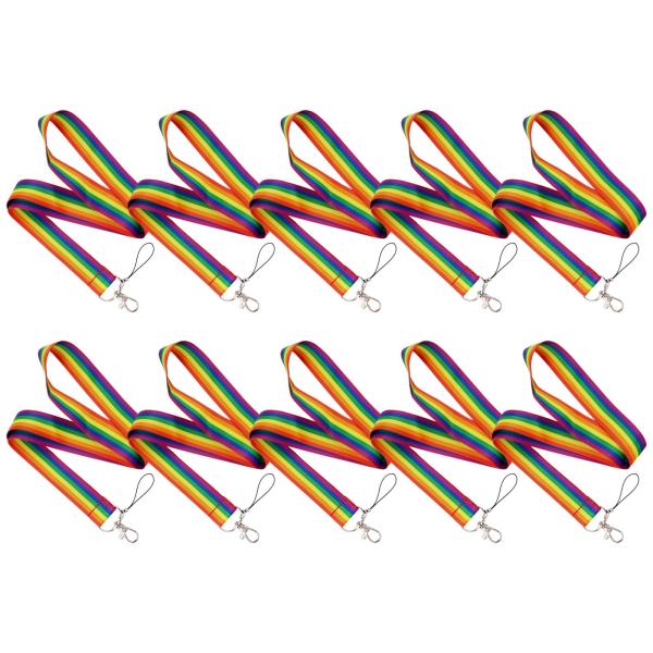 ・Economical rainbow lanyards: this pack includes 10 vibrant rainbow lanyards; a colorful way to hold id badges, keys, an...